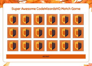 HTML and CSS Tutorial for Kids: Thanksgiving Matching Game